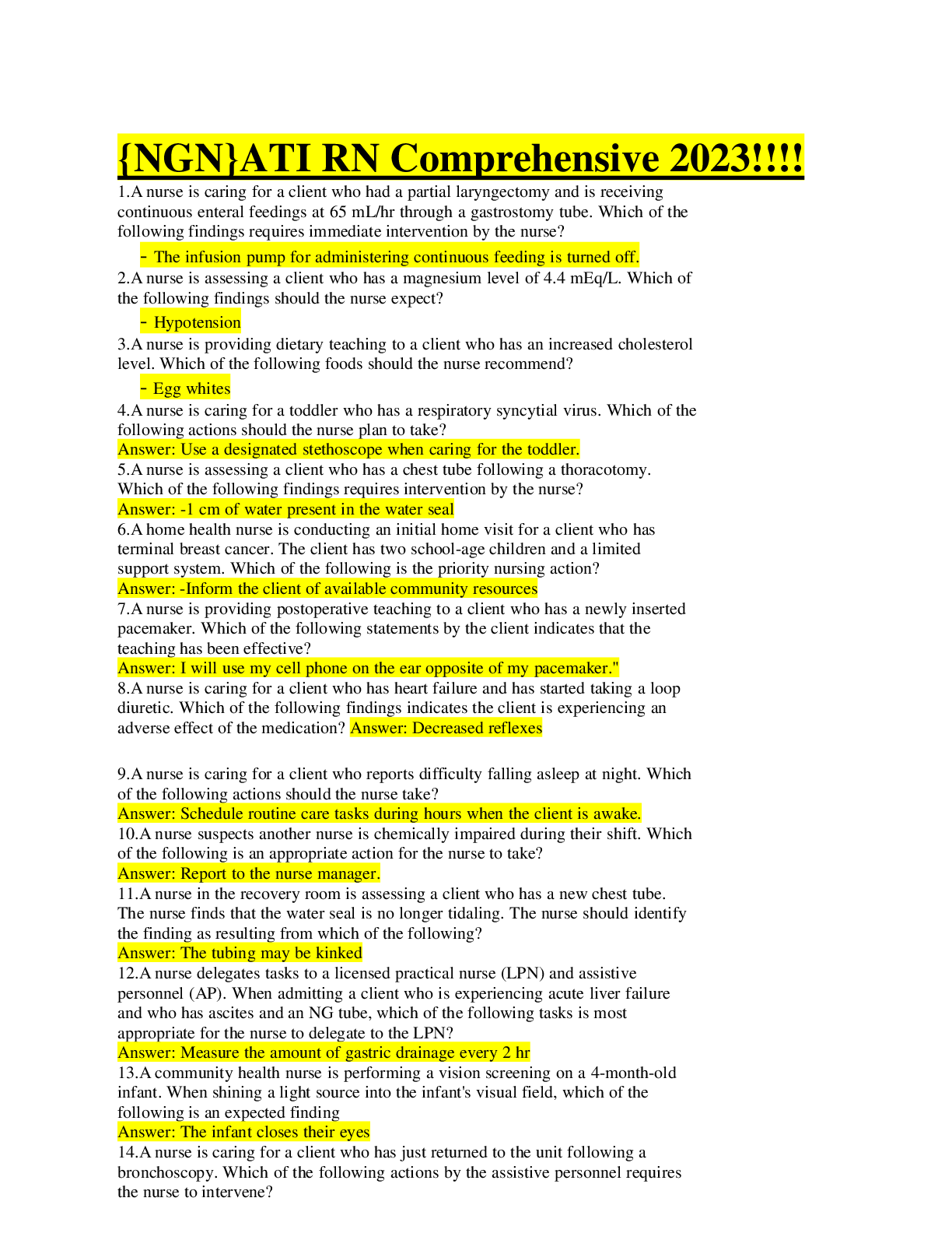 {NGN}ATI RN Comprehensive 2023!!!! – Scholarfriends - Scholarfriends