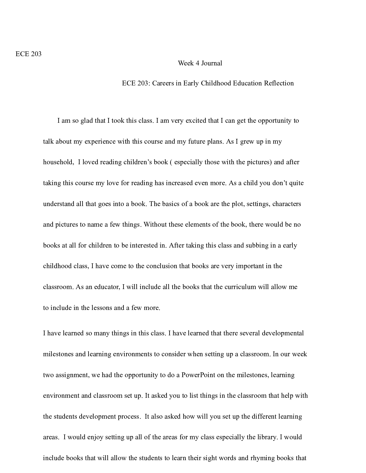 ECE Week 4 Journal.docx ECE 203 Week 4 Journal ECE 203: Careers in ...