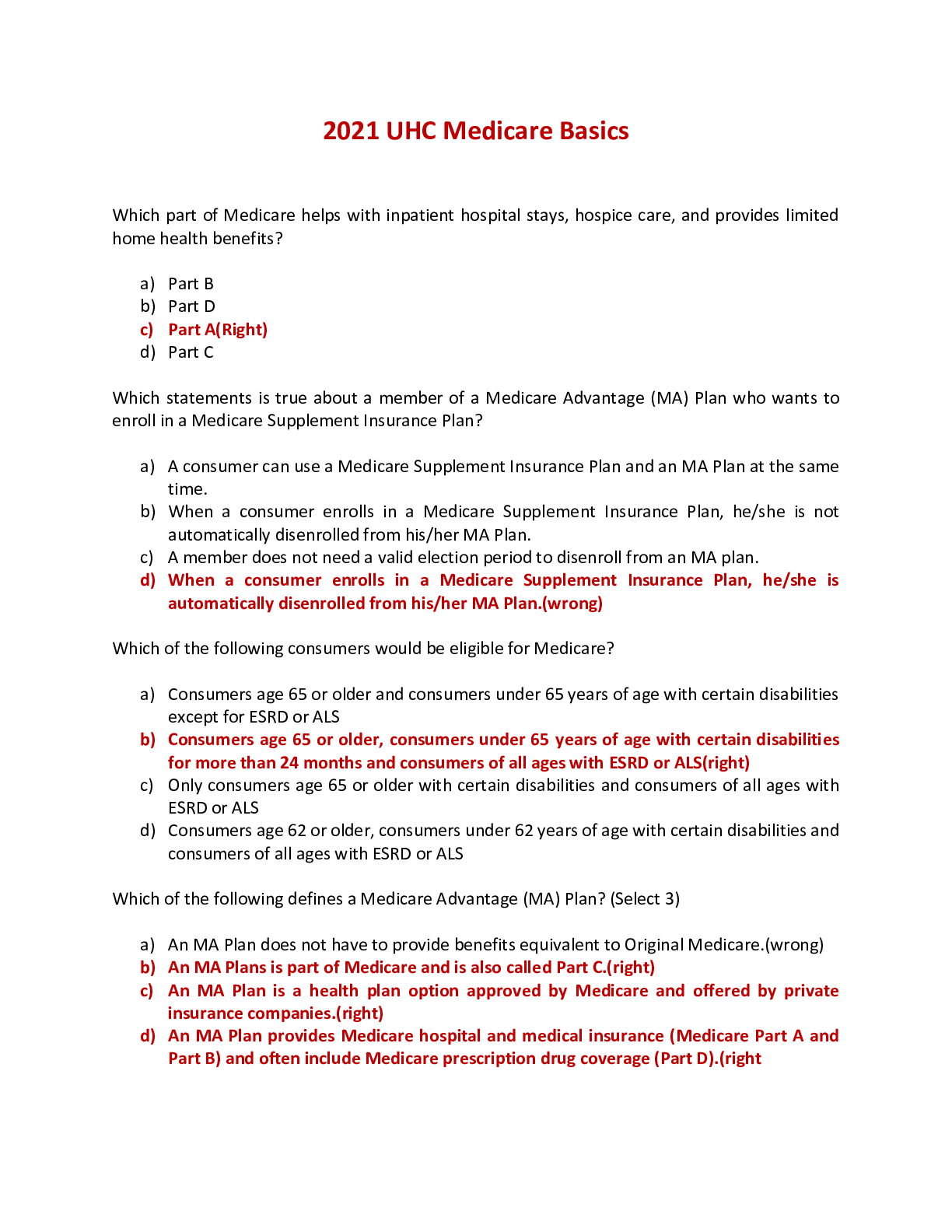 2021 UHC Medicare Basics Test – Scholarfriends - Scholarfriends