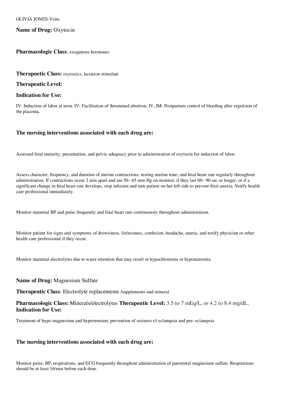 OLIVIA JONES-Vsim, Complete solution, latest Spring 2022/2023 ...