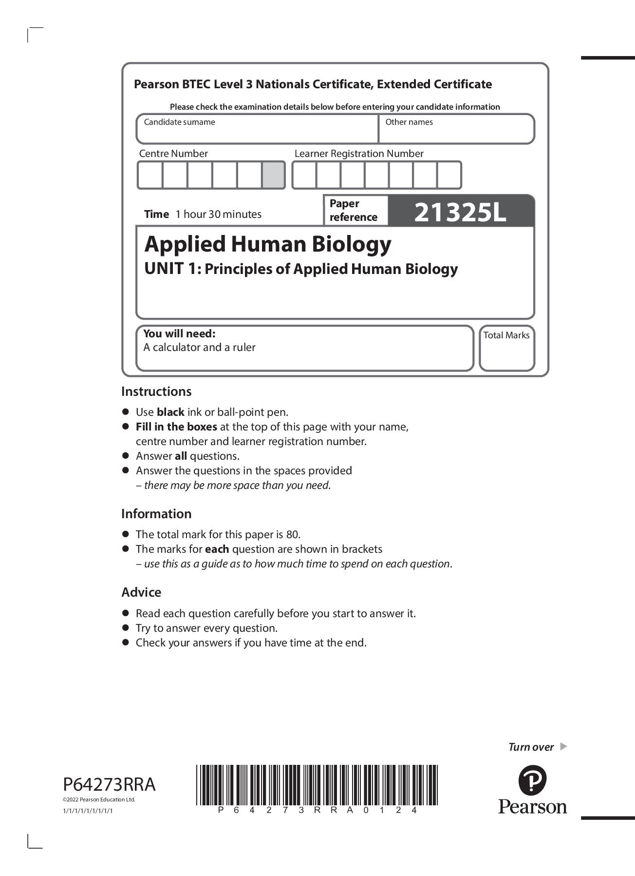 BTEC Level 3 Nationals Certificate, Extended Certificate 21325L Applied ...