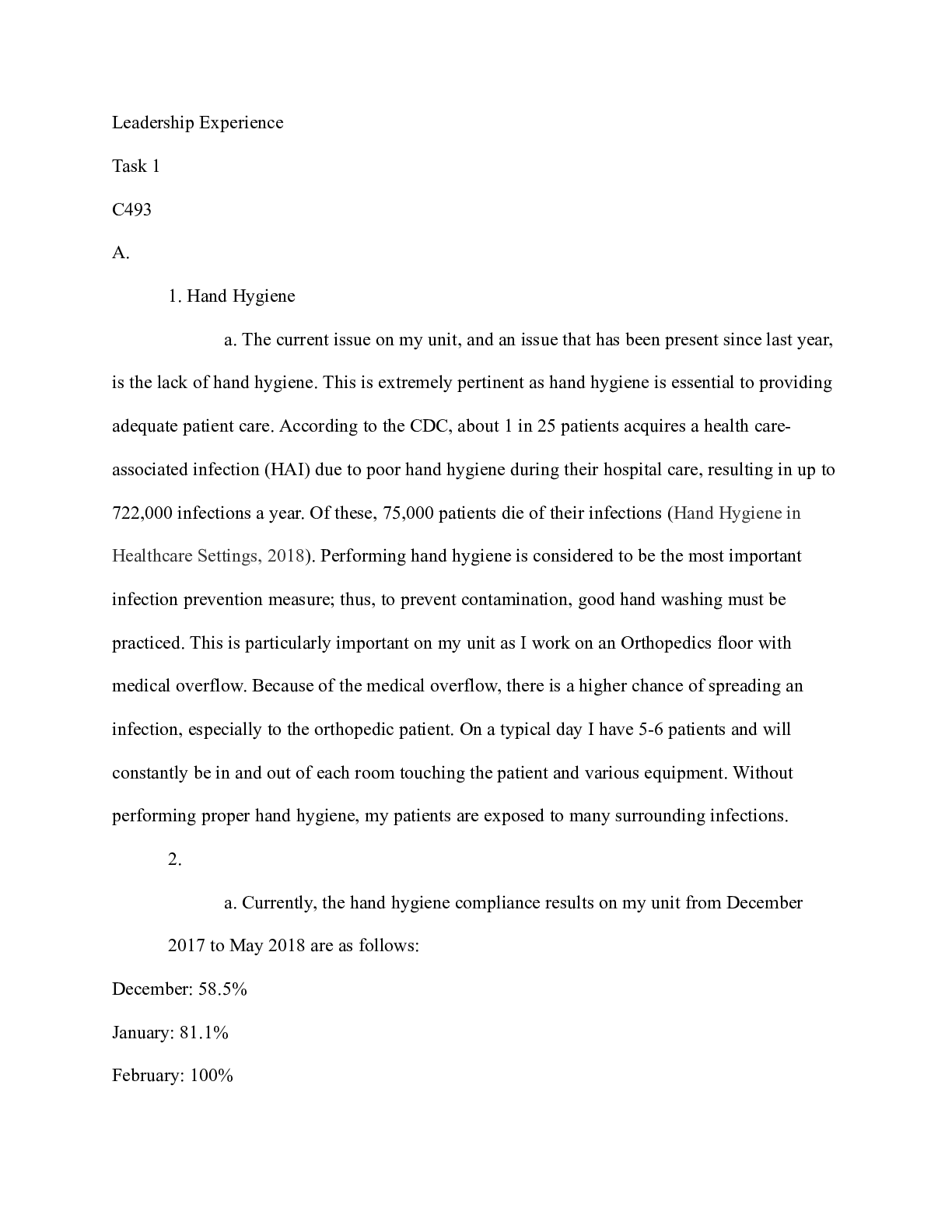 C493 Leadership Experience Task1 Leadership Experience Task 1 C493 A. 1 ...