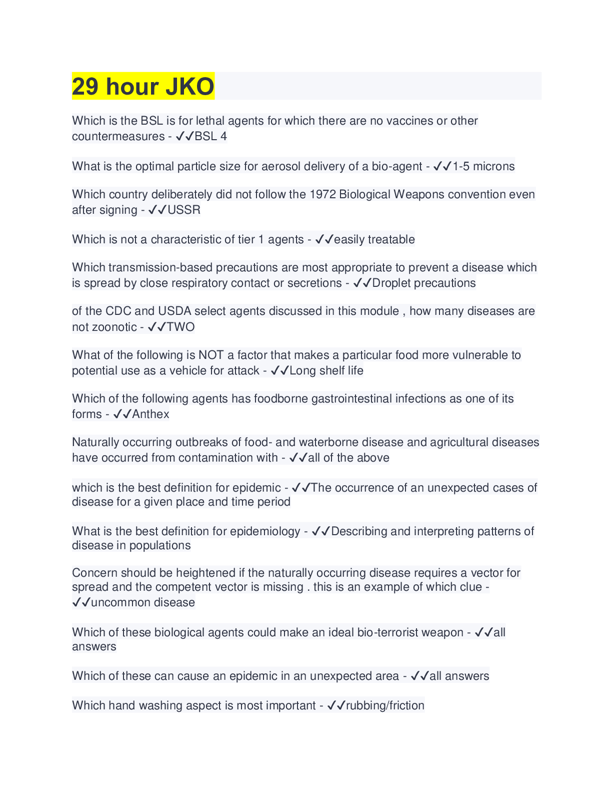 29 hour JKO | with COMPLETE SOLUTION - Scholarfriends