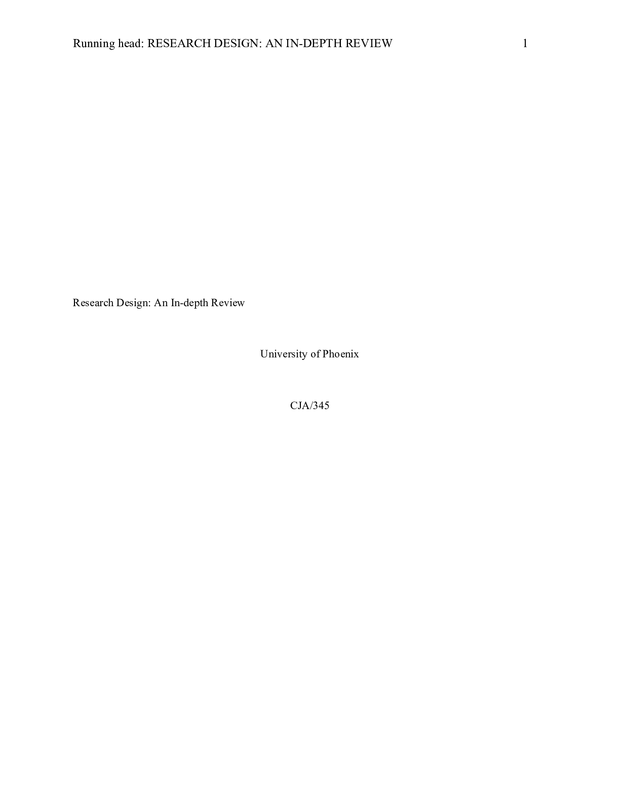 Research Design. An In-depth Review .docx Research Design: An In-depth ...