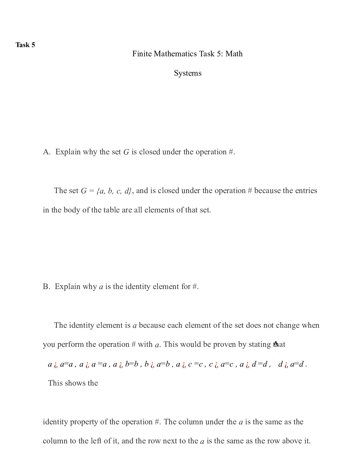 Task 5 Math Systems.docx Task 5 Finite Mathematics Task 5: Math Systems ...