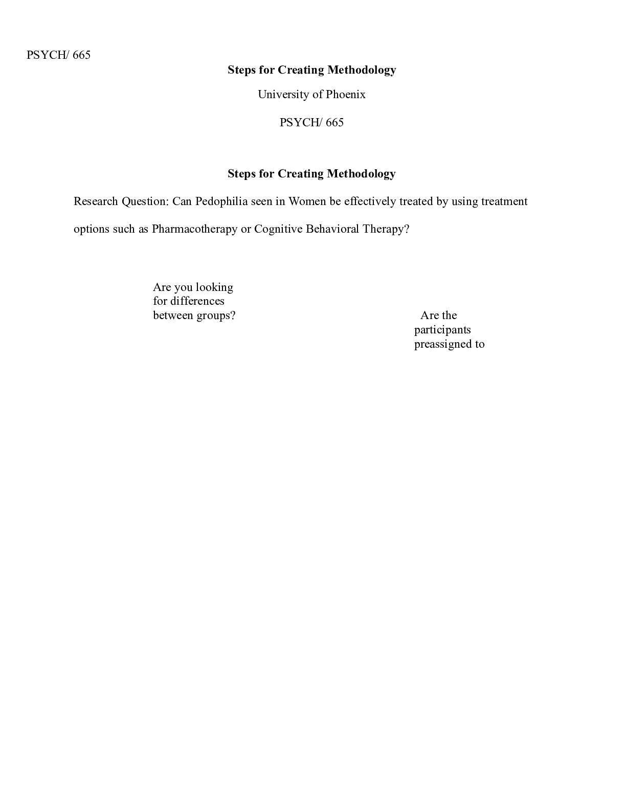 Steps for Creating Methodology.doc PSYCH/ 665 Steps for Creating ...