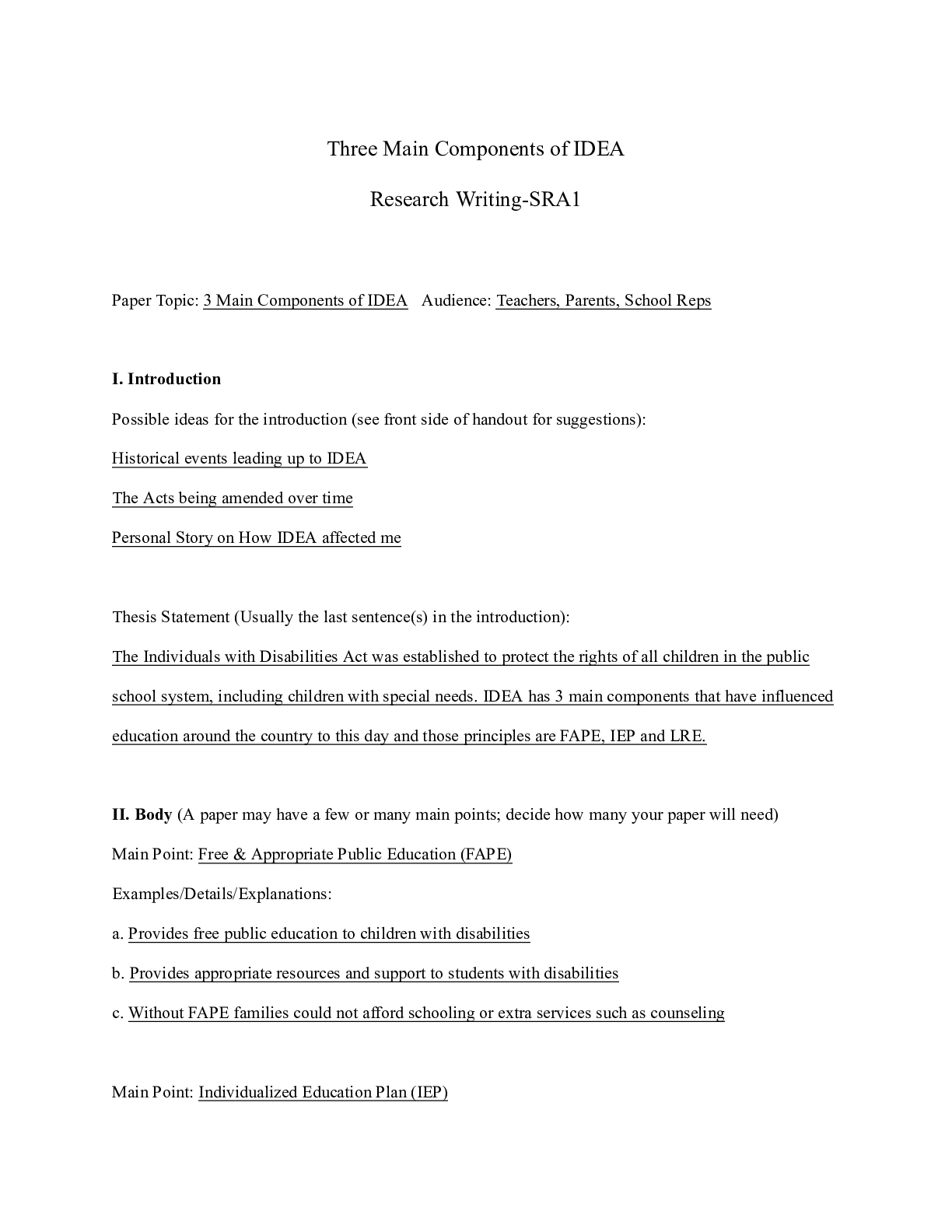 Three Main Components of IDEA.docx Three Main Components of IDEA ...