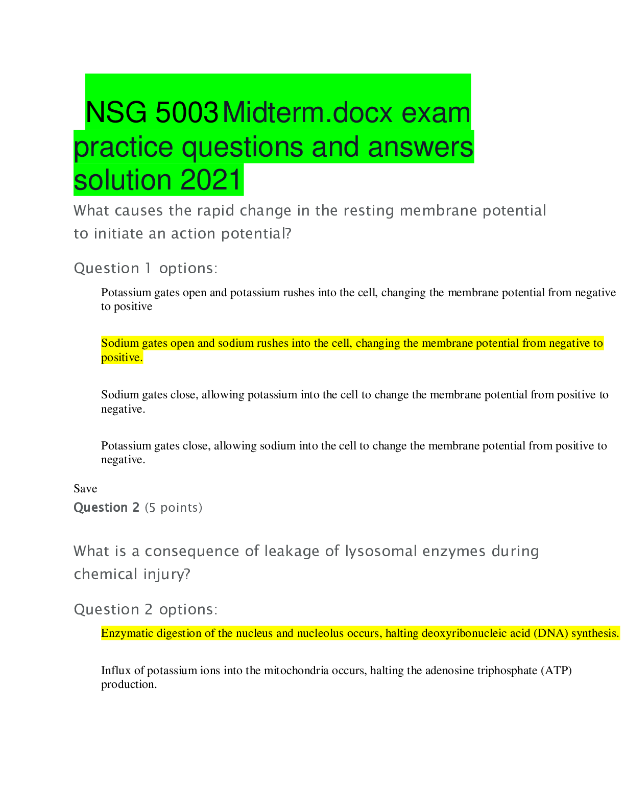 NSG 5003 Midterm.docx exam practice questions and answers solution 2021 ...