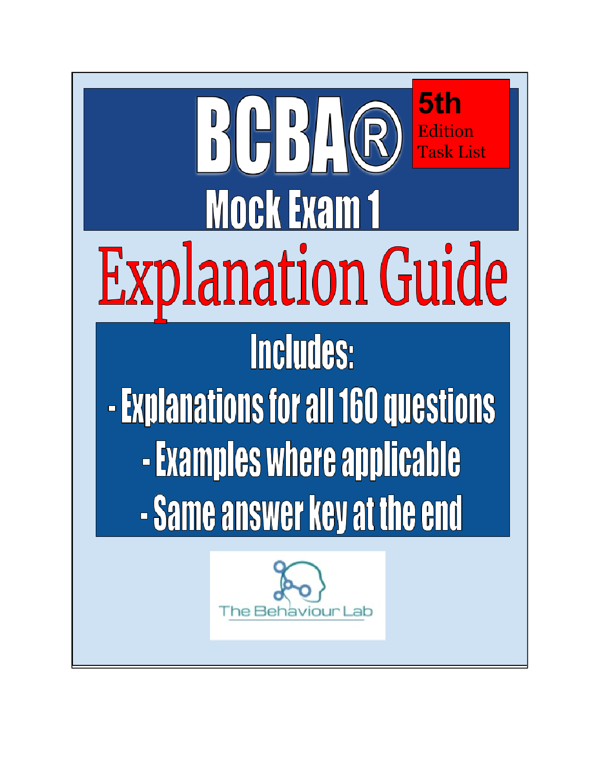 5th Edition BCBA Mock Exam 1 | Exam Explanation Guide 1 | 5th Edition ...