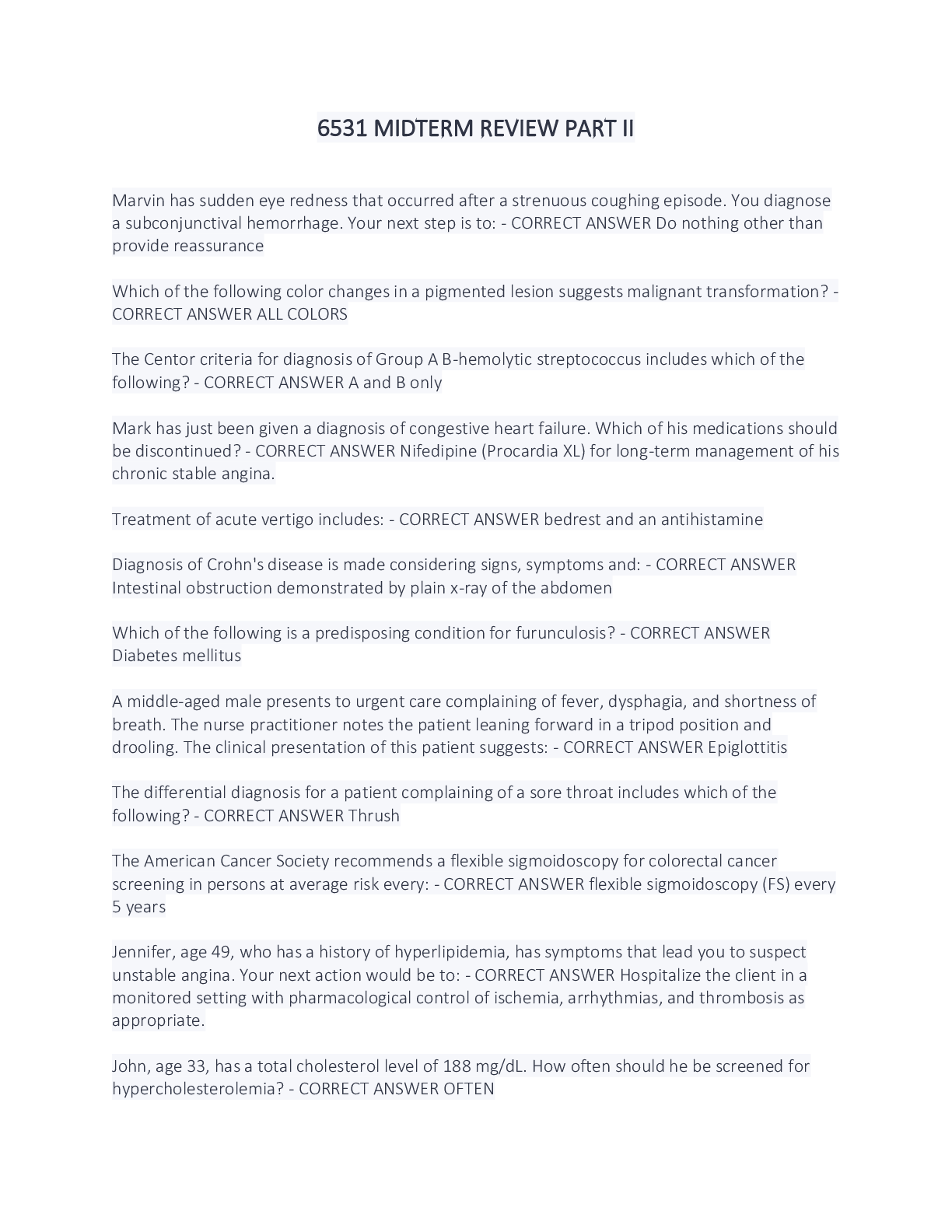 6531 MIDTERM REVIEW PART II - Scholarfriends