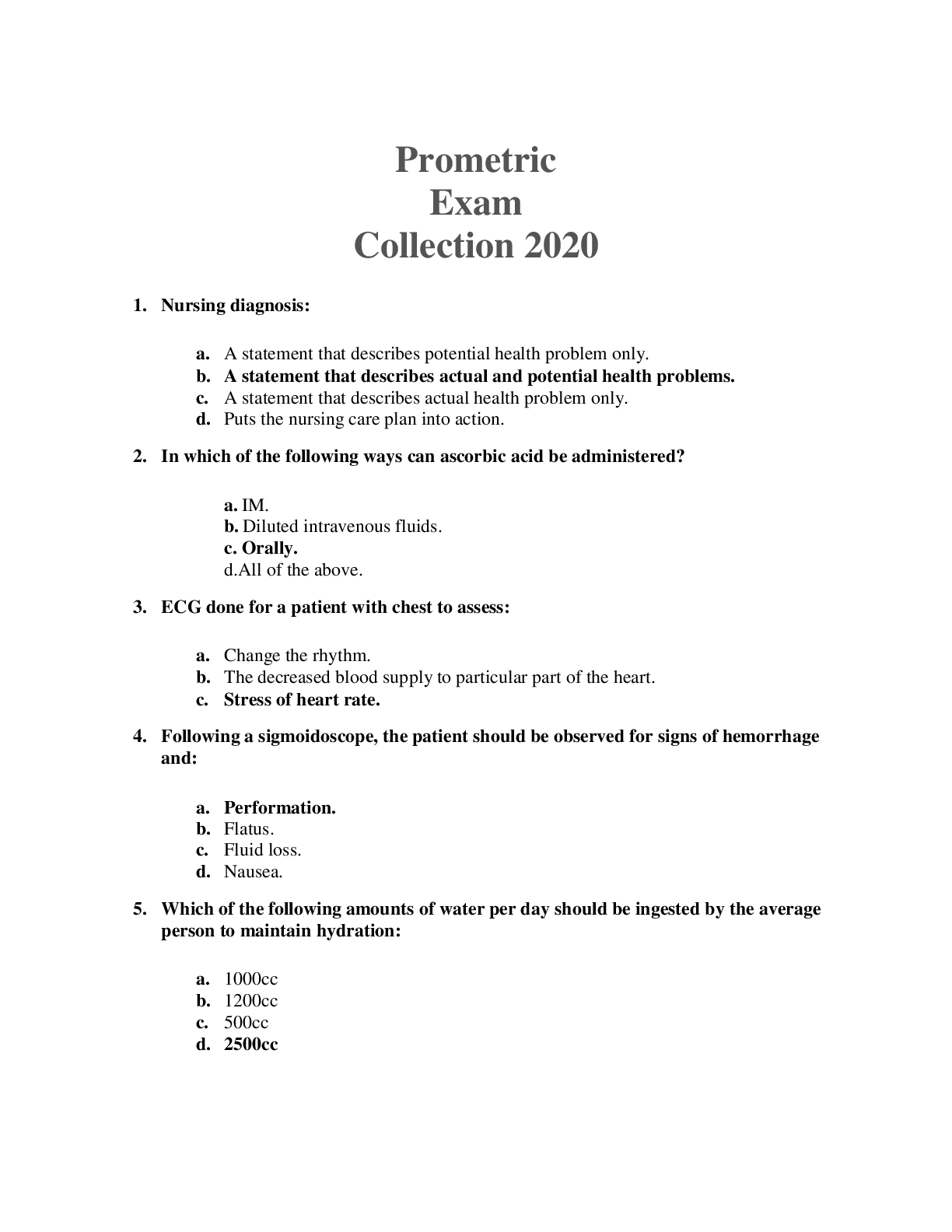 Prometric Exam Collection 2020 - Scholarfriends