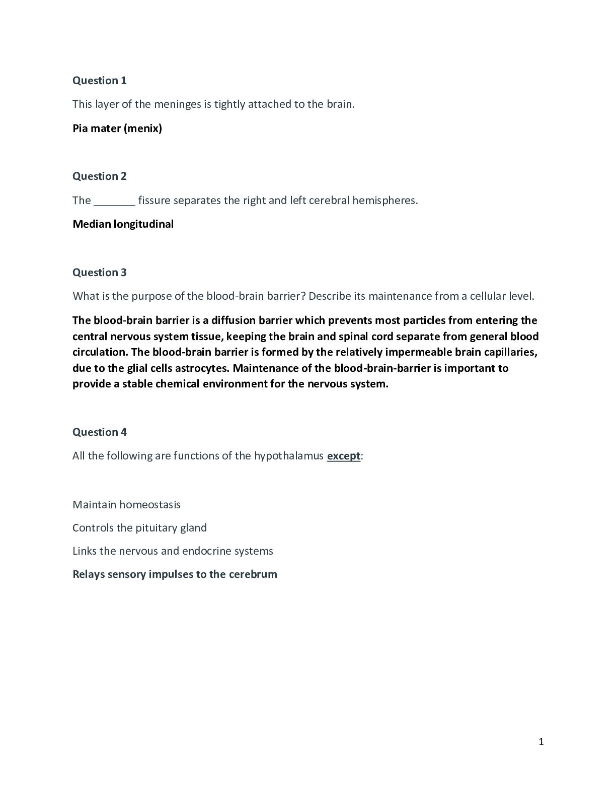 A&P 102 Array - Module 2 test - Scholarfriends