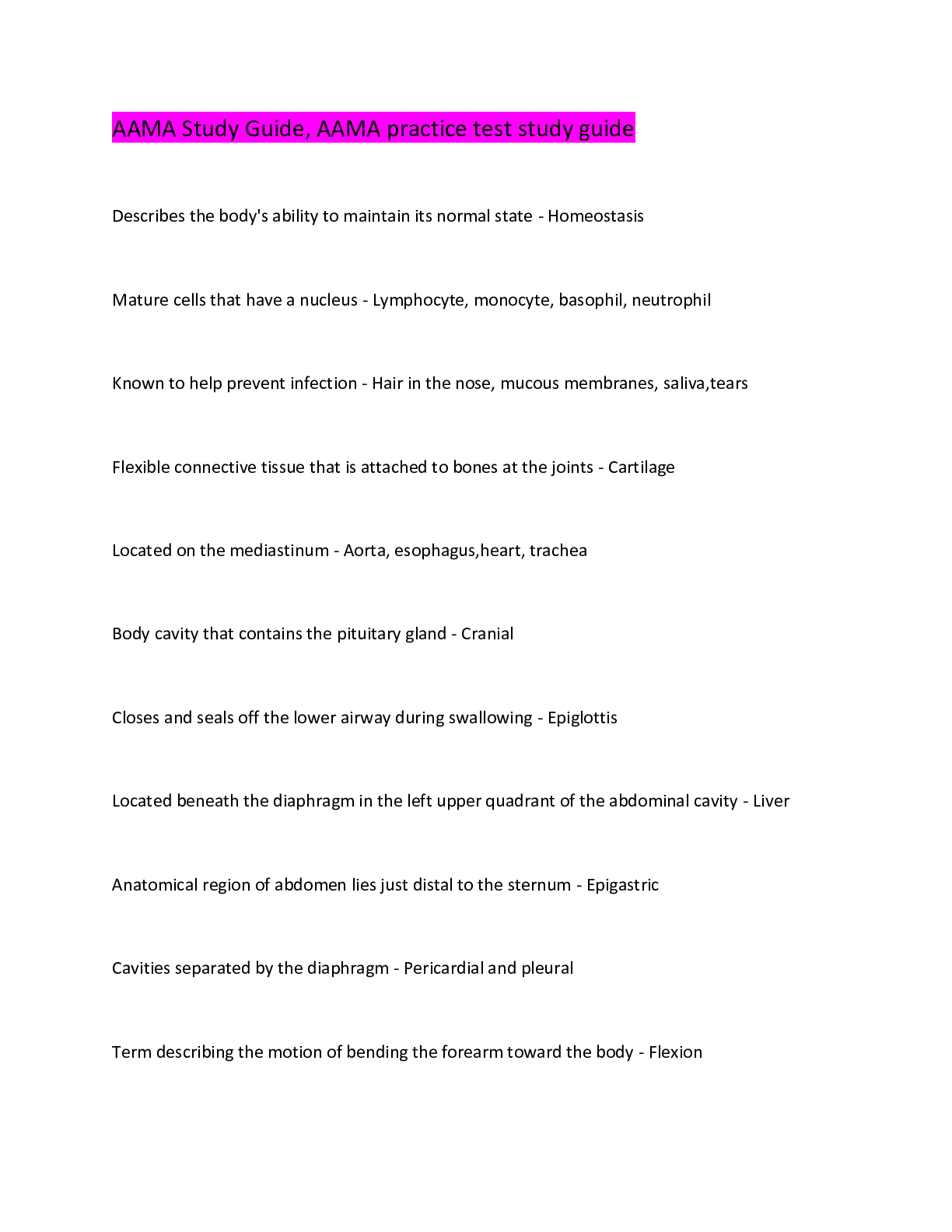 AAMA Study Guide, AAMA practice test study guide – Scholarfriends ...