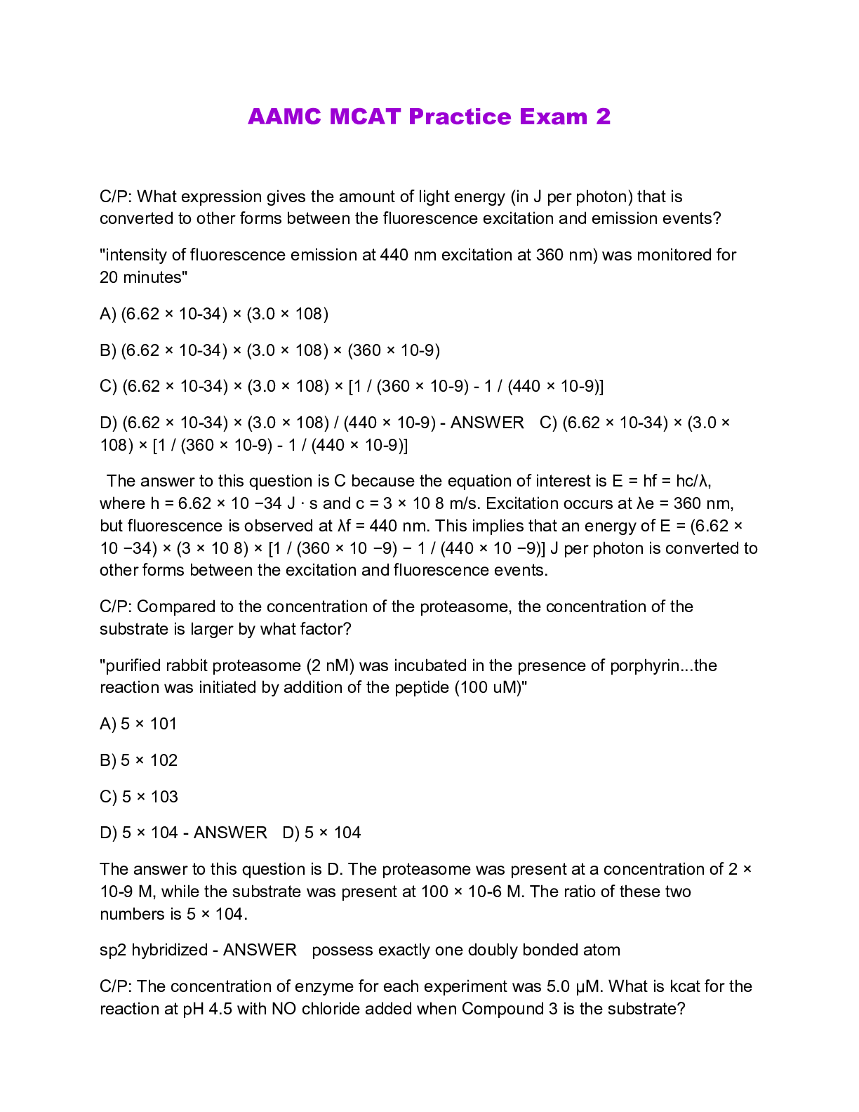 AAMC MCAT Practice Exam 2 - Scholarfriends