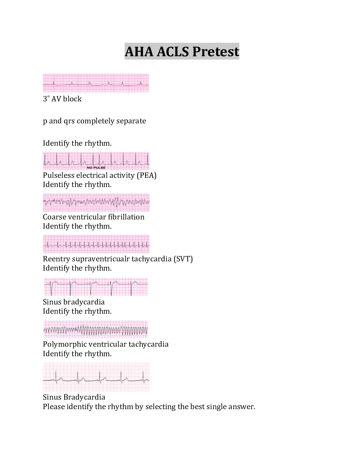 AHA ACLS Pretest Questions And Answers - Scholarfriends