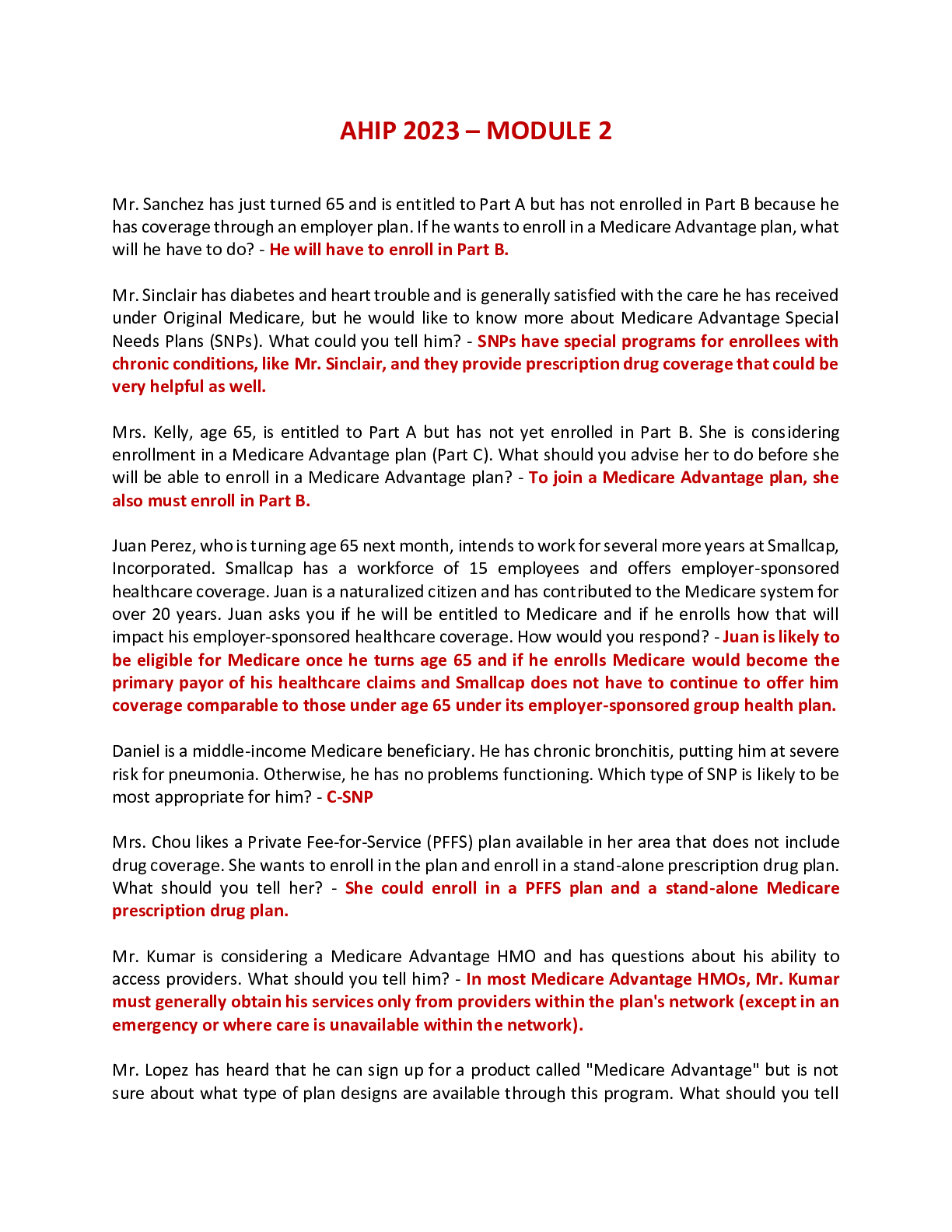 AHIP / AHIP 2023 – MODULE 2 - Scholarfriends