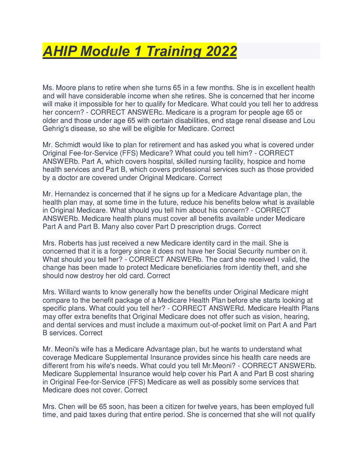 AHIP Module 1 Training - Scholarfriends