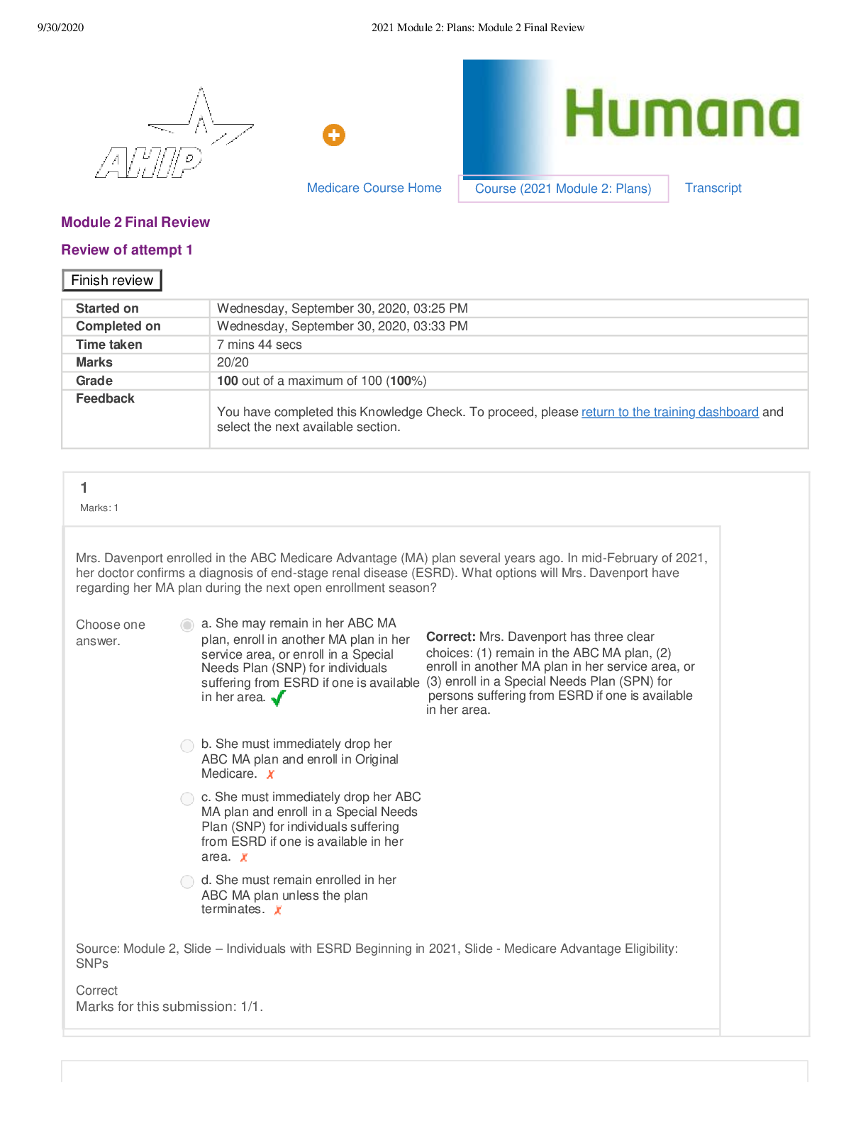 AHIP Module 2 - Plans -Module 2 Final Review Exam 2021 - Scholarfriends