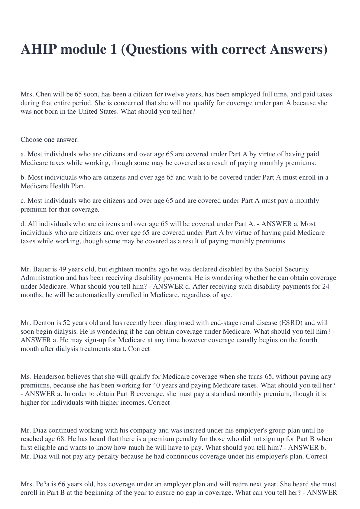 AHIP 2023 Module 5 Exam (solved) – Scholarfriends - Scholarfriends