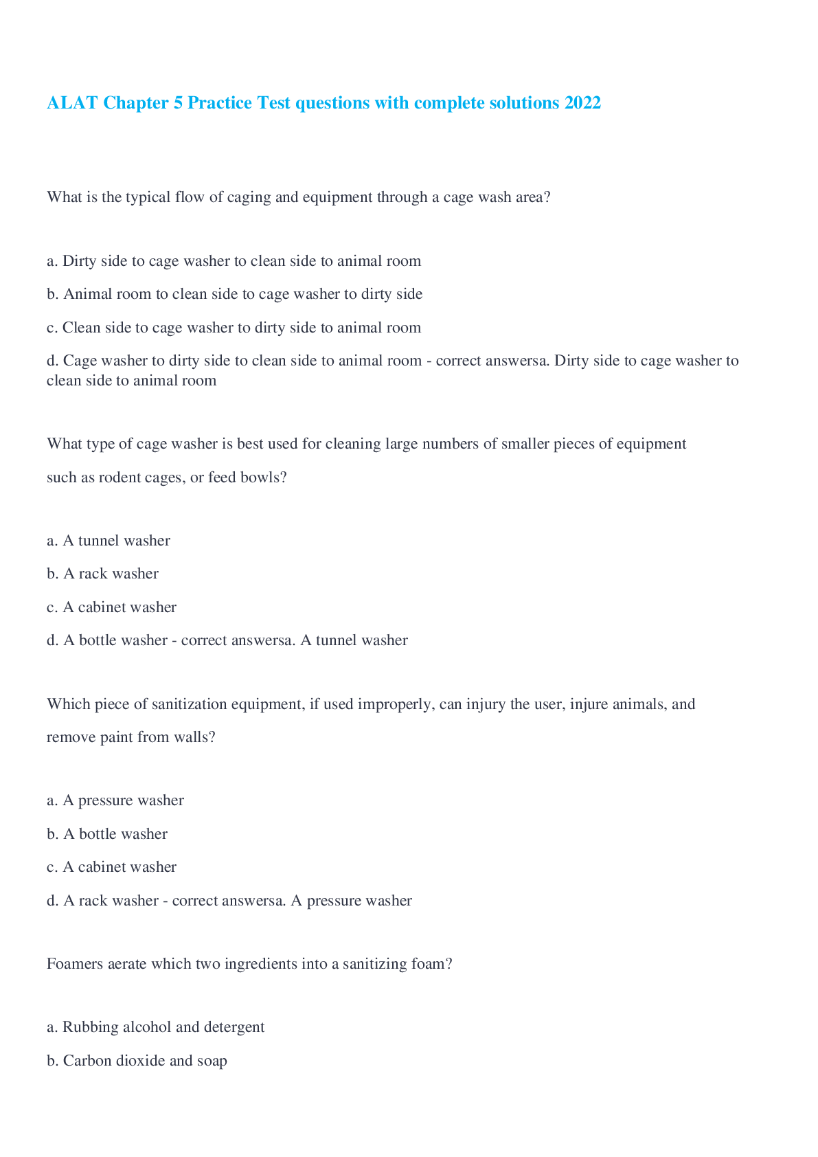 ALAT Chapter 5 Practice Test questions with complete solutions 2022 ...