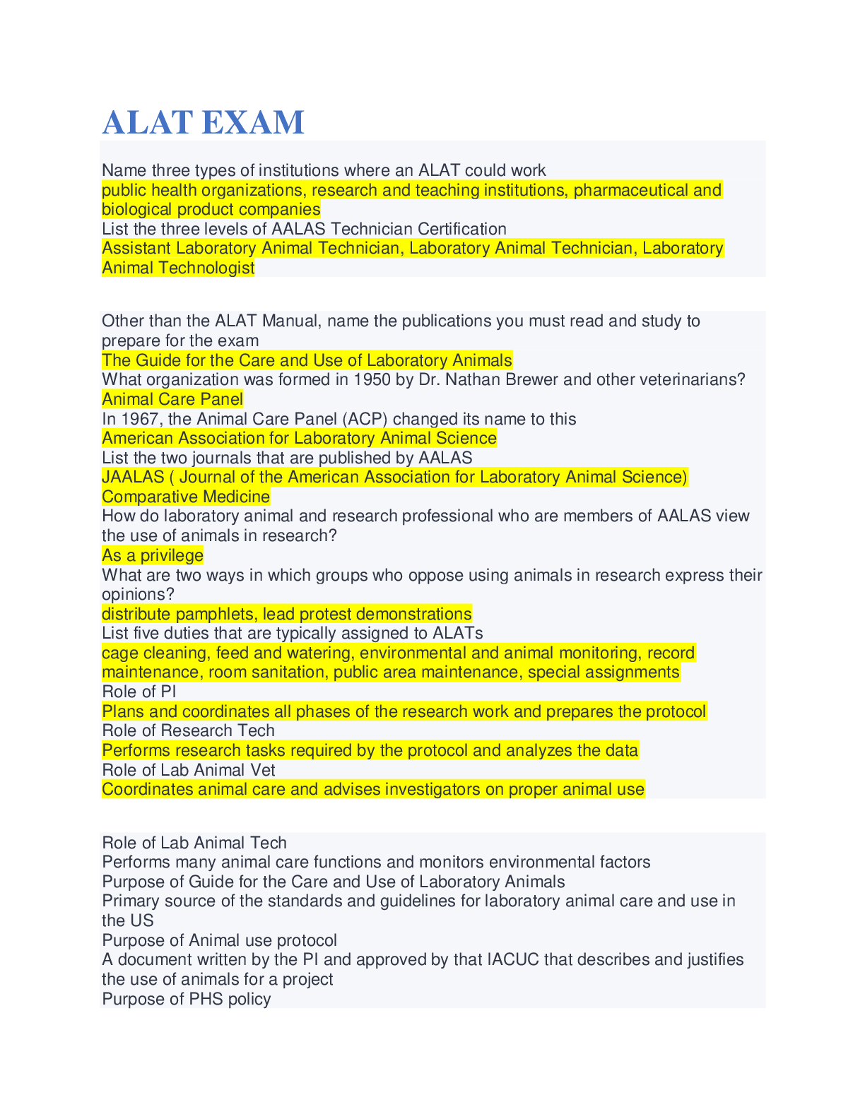 ALAT EXAM QUESTIONS AND ANSWERS 2022/2023 - Scholarfriends