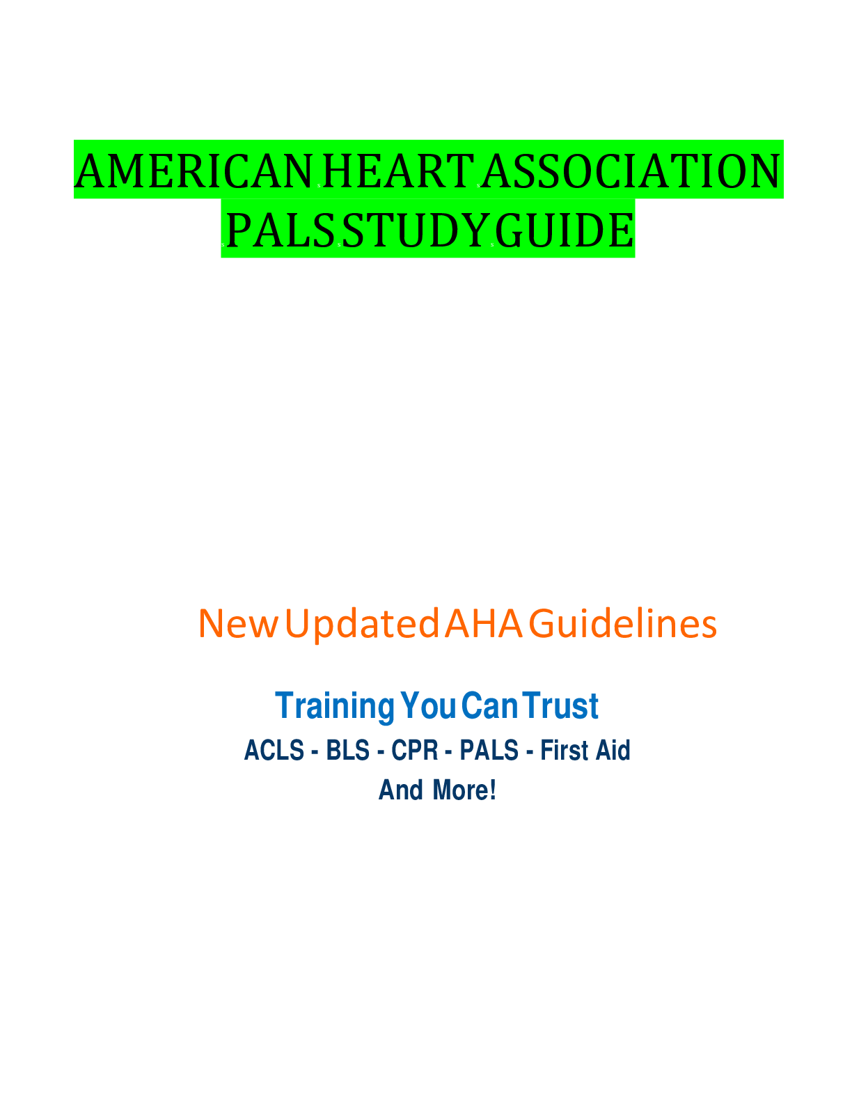 AMERICAN HEART ASSOCIATION PALS STUDY GUIDE LATEST 2022/2023 ...