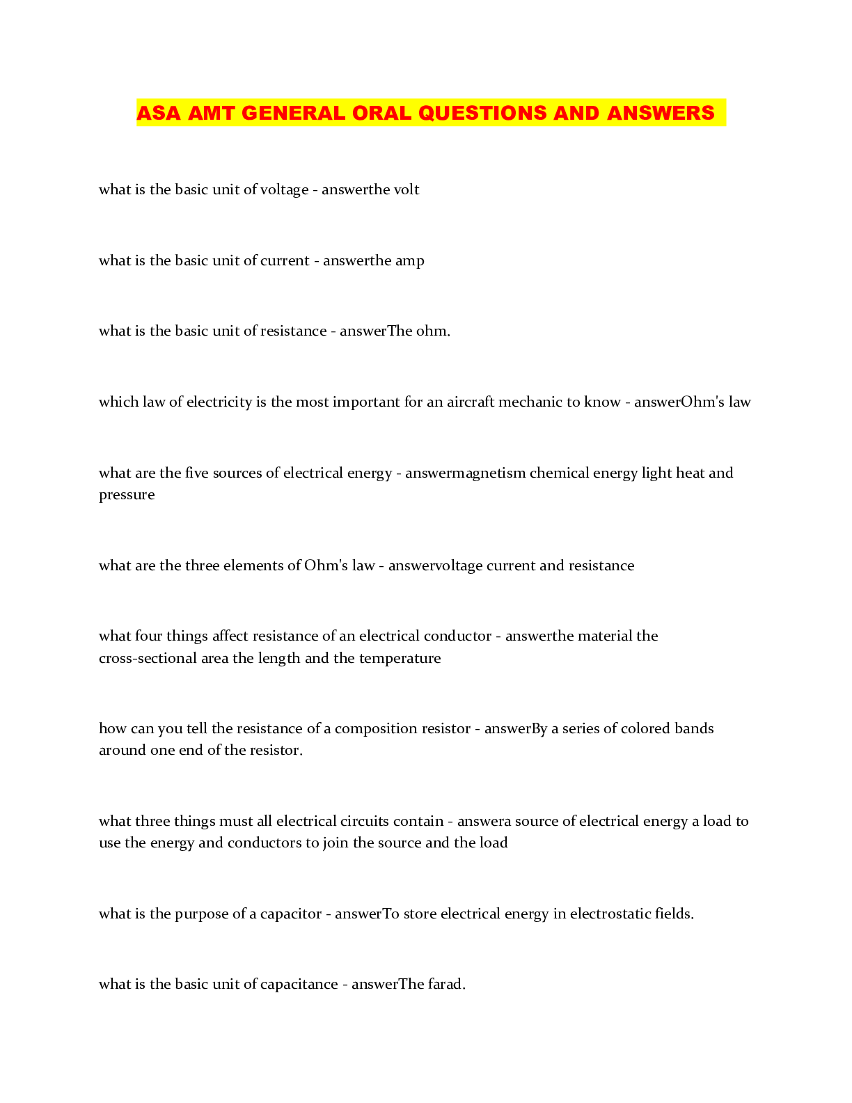 ASA AMT GENERAL ORAL QUESTIONS AND ANSWERS – Scholarfriends ...