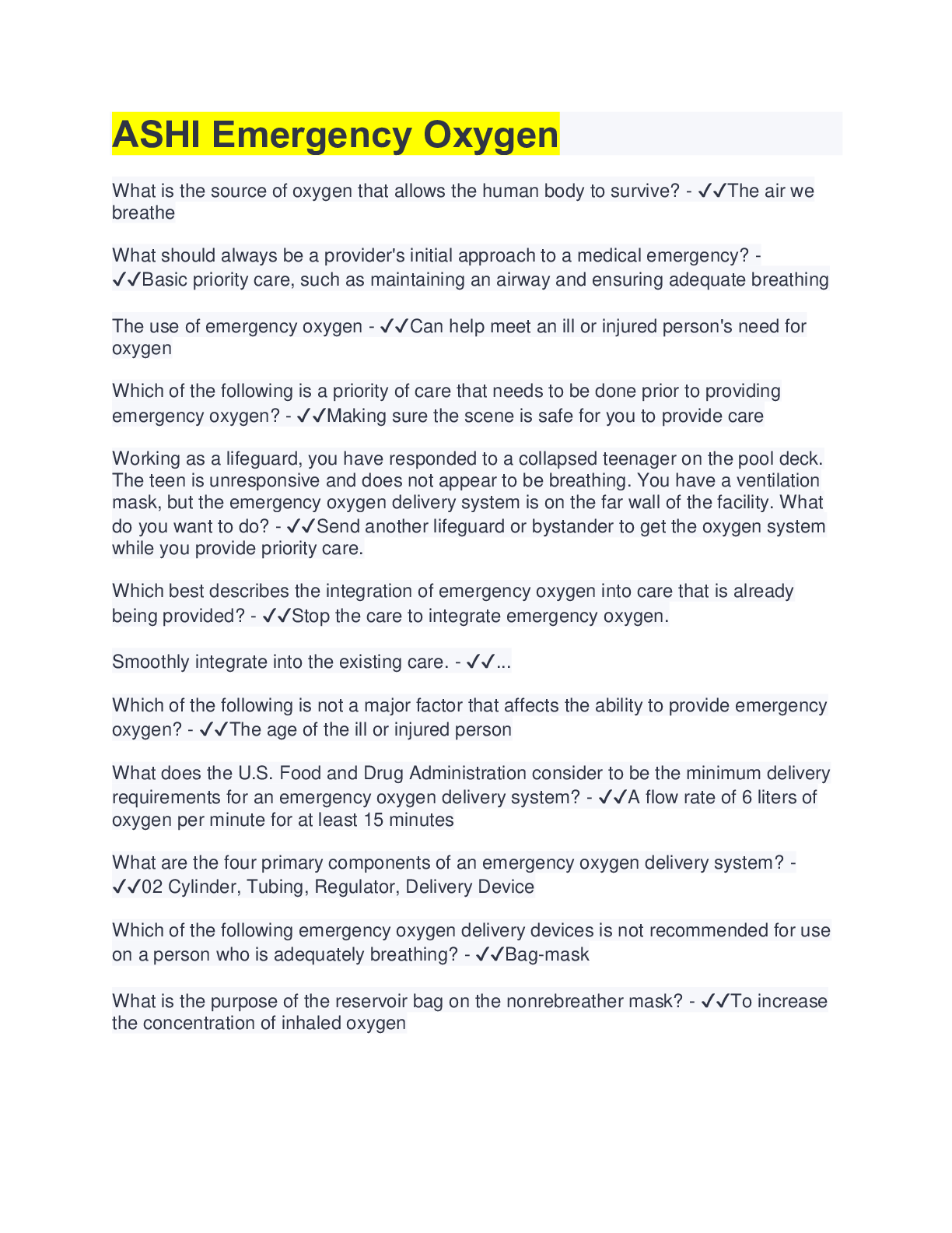 ASHI Emergency Oxygen – Scholarfriends - Scholarfriends