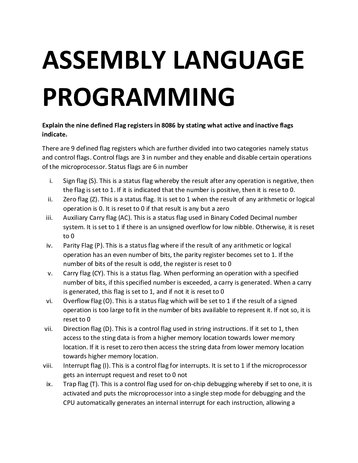 ASSEMBLY LANGUAGE PROGRAMMING – Scholarfriends - Scholarfriends