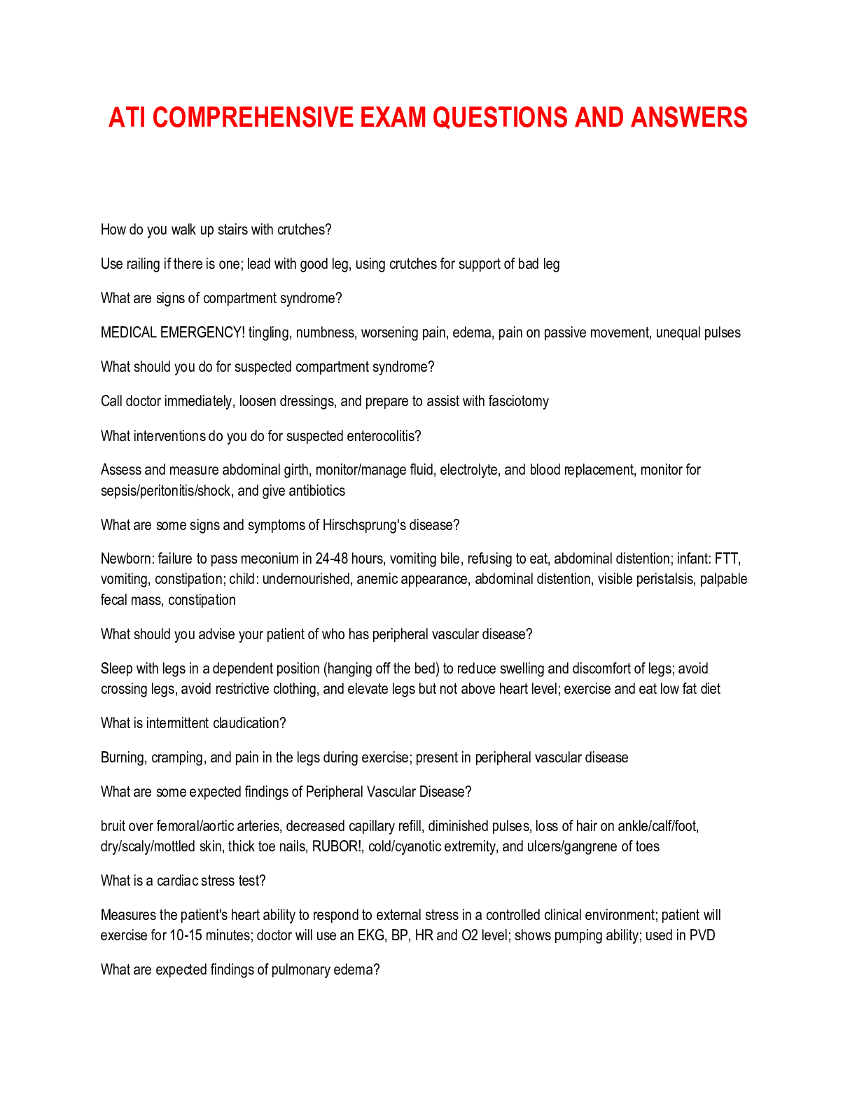 ATI COMPREHENSIVE EXAM QUESTIONS AND ANSWERS - Scholarfriends