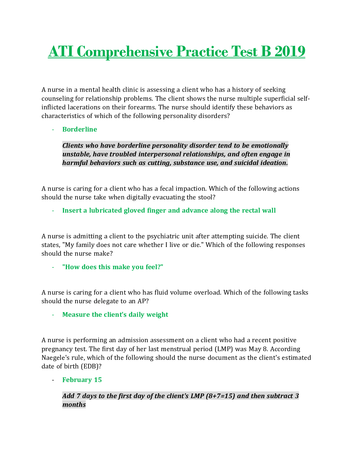 ATI Predictor Comprehensive Practice Test B 2019 – Scholarfriends ...