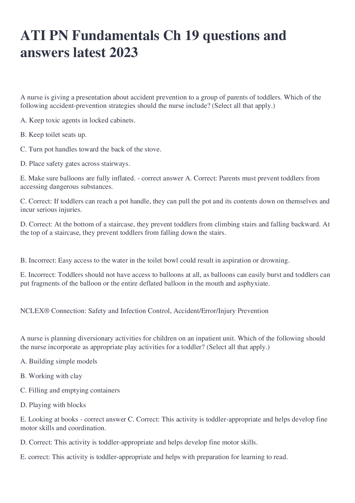 ATI PN Fundamentals Ch 19 questions and answers latest 2023 ...