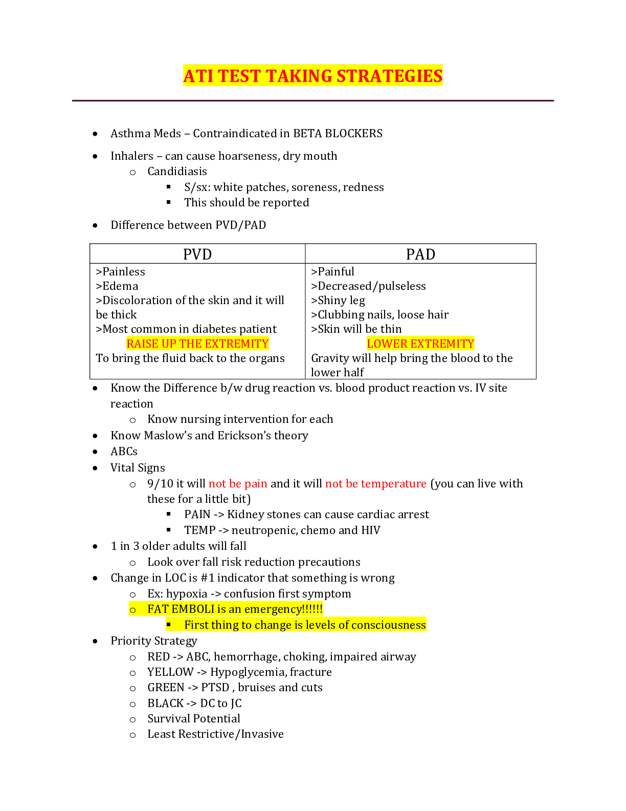 ATI TEST TAKING STRATEGIES(COMPLETE GUIDE) - Scholarfriends