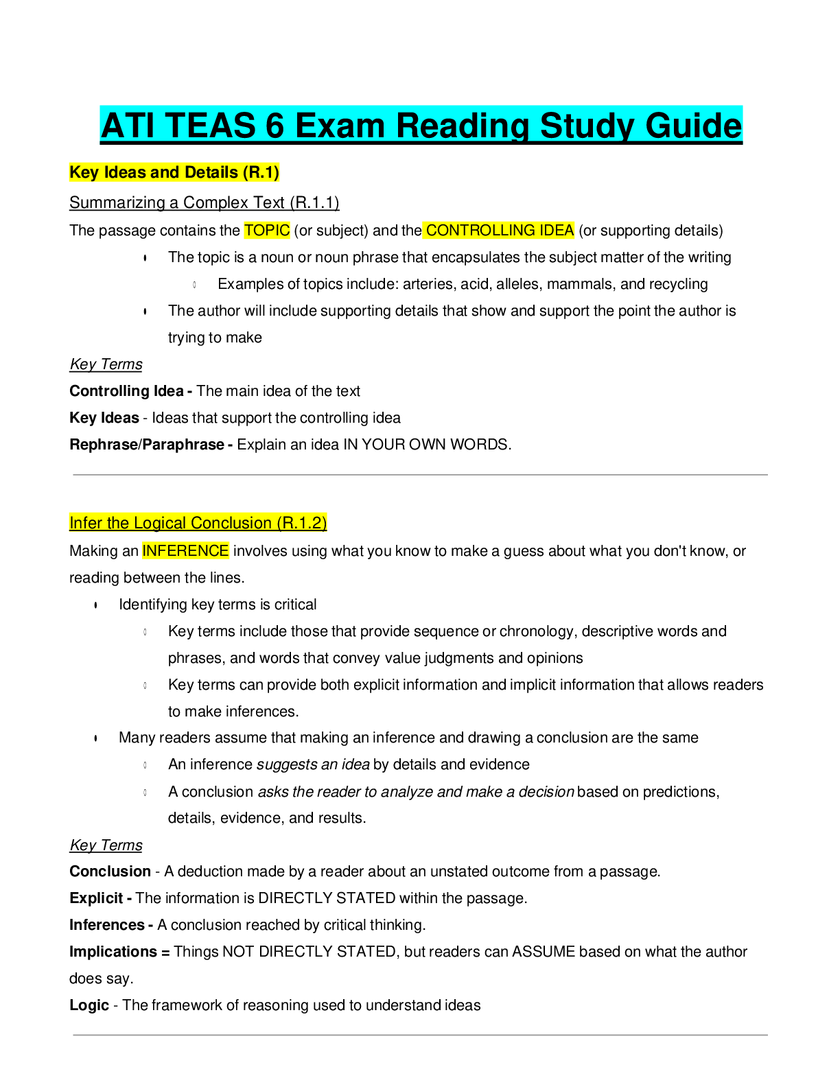 ATI Study Materials - Scholarfriends