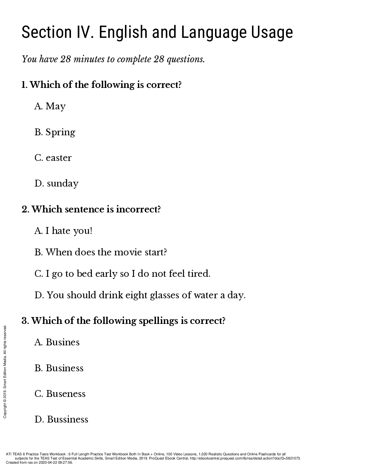 ATI TEAS 6 Practice Tests Workbook 6 Section 4 – Scholarfriends ...