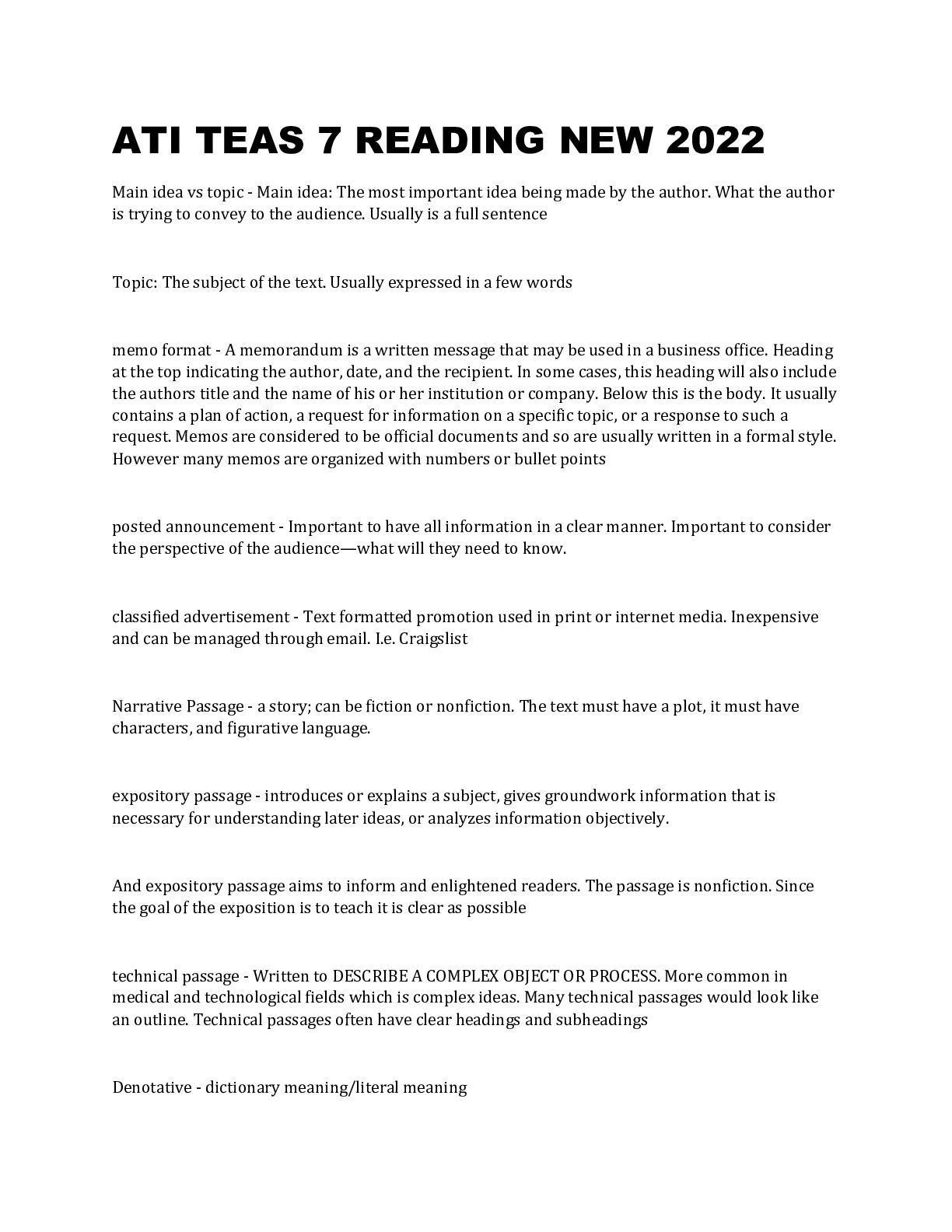 ATI TEAS 7 READING NEW 2022 – Scholarfriends - Scholarfriends