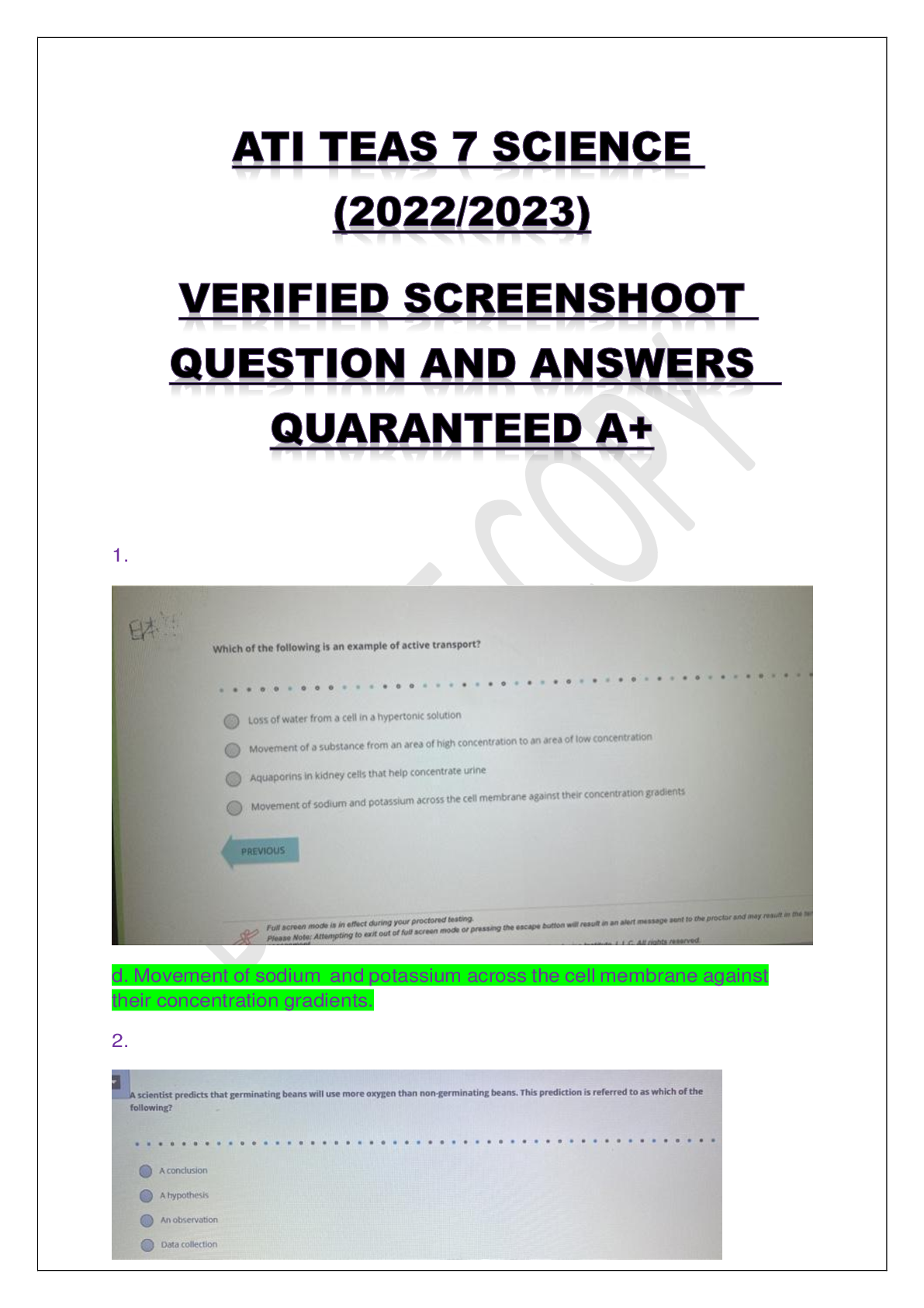 ATI TEAS 7 - English & Language Usage Questions with Answers. 2022/2023 ...