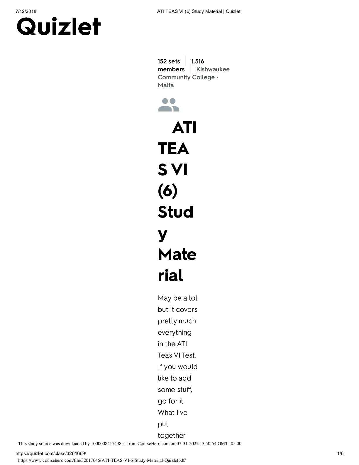 ATI TEAS VI (6) Study Material – Scholarfriends - Scholarfriends