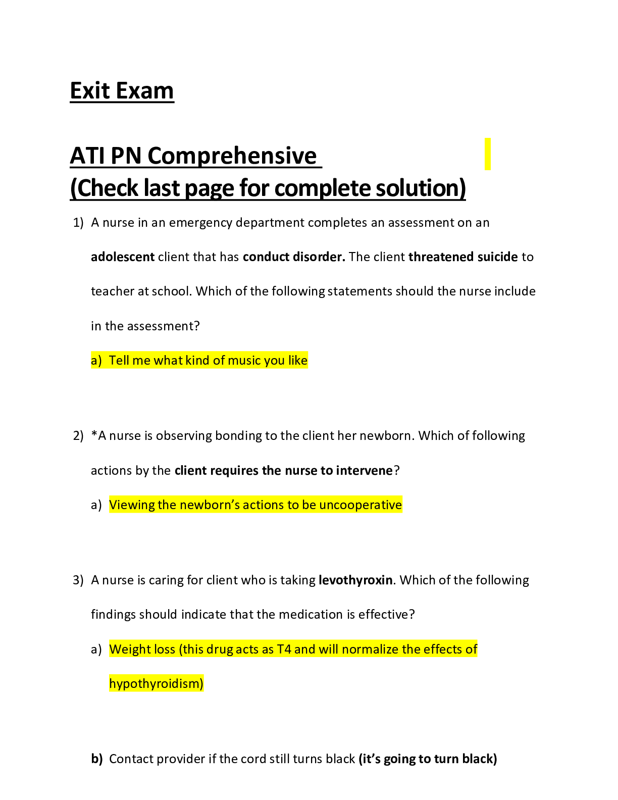 ATI COMPREHENSIVE 2021 - Scholarfriends