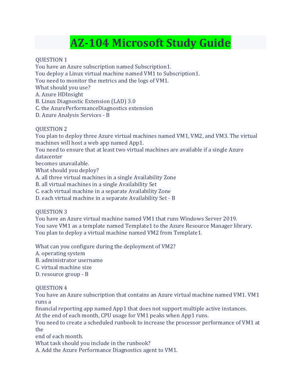 AZ-104 Microsoft Study Guide Latest Update - Scholarfriends