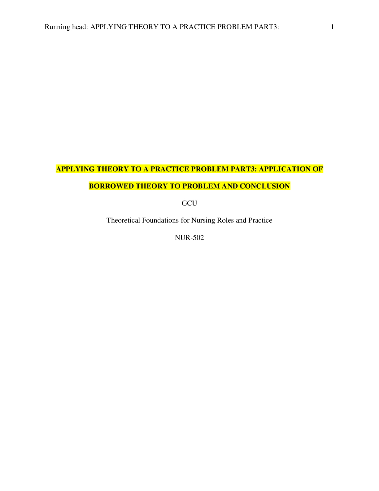 APPLYING THEORY TO A PRACTICE PROBLEM PART3: APPLICATION OF BORROWED ...