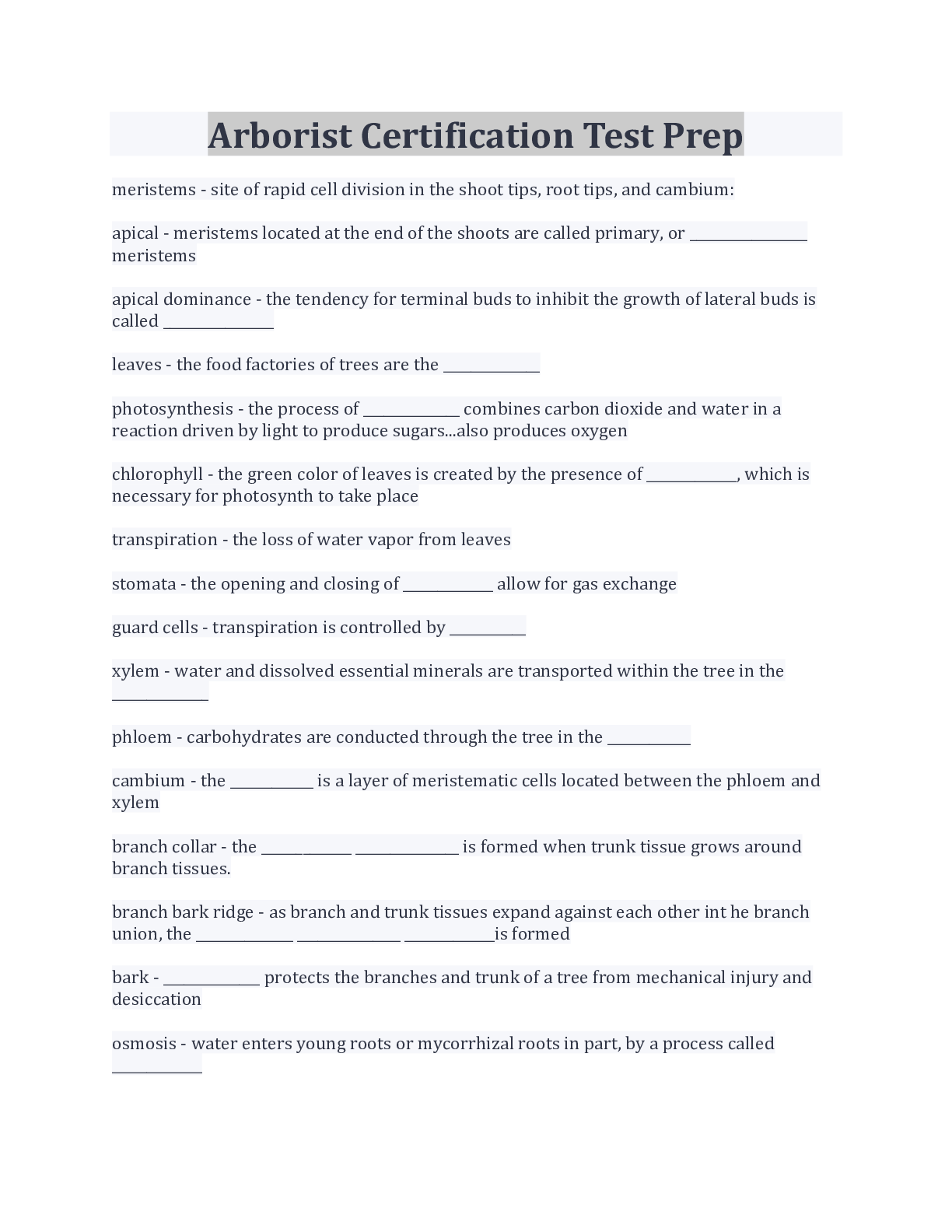 Arborist Certification Test Prep Questions And Answers – Scholarfriends ...