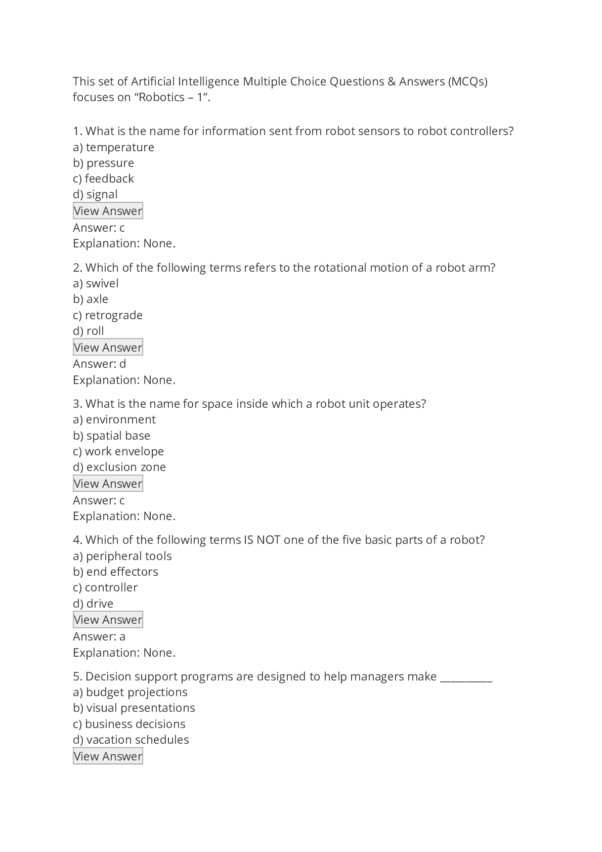 Artificial Intelligence MCQs www.sanfoundry - Scholarfriends