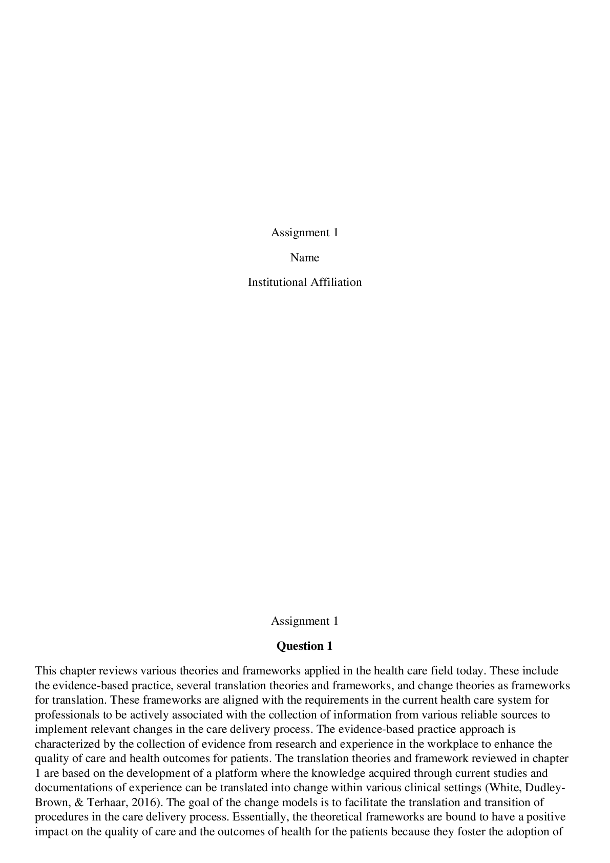 In chapter one of the assigned reading, review the conceptual ...