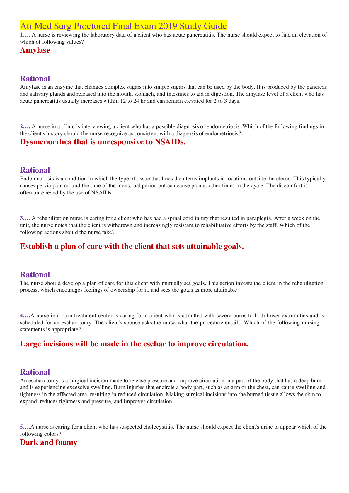 Ati Med Surg Proctored Final Exam 2019 Study Guide – Scholarfriends ...