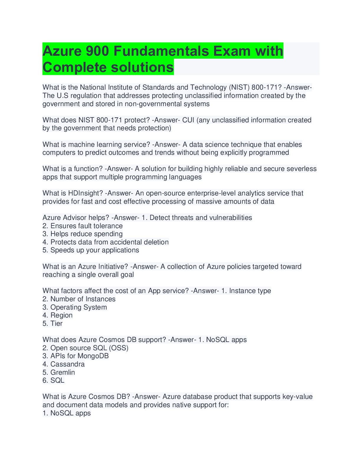 NASM CPT PRACTICE TEST Questions with Complete Solutions - Scholarfriends