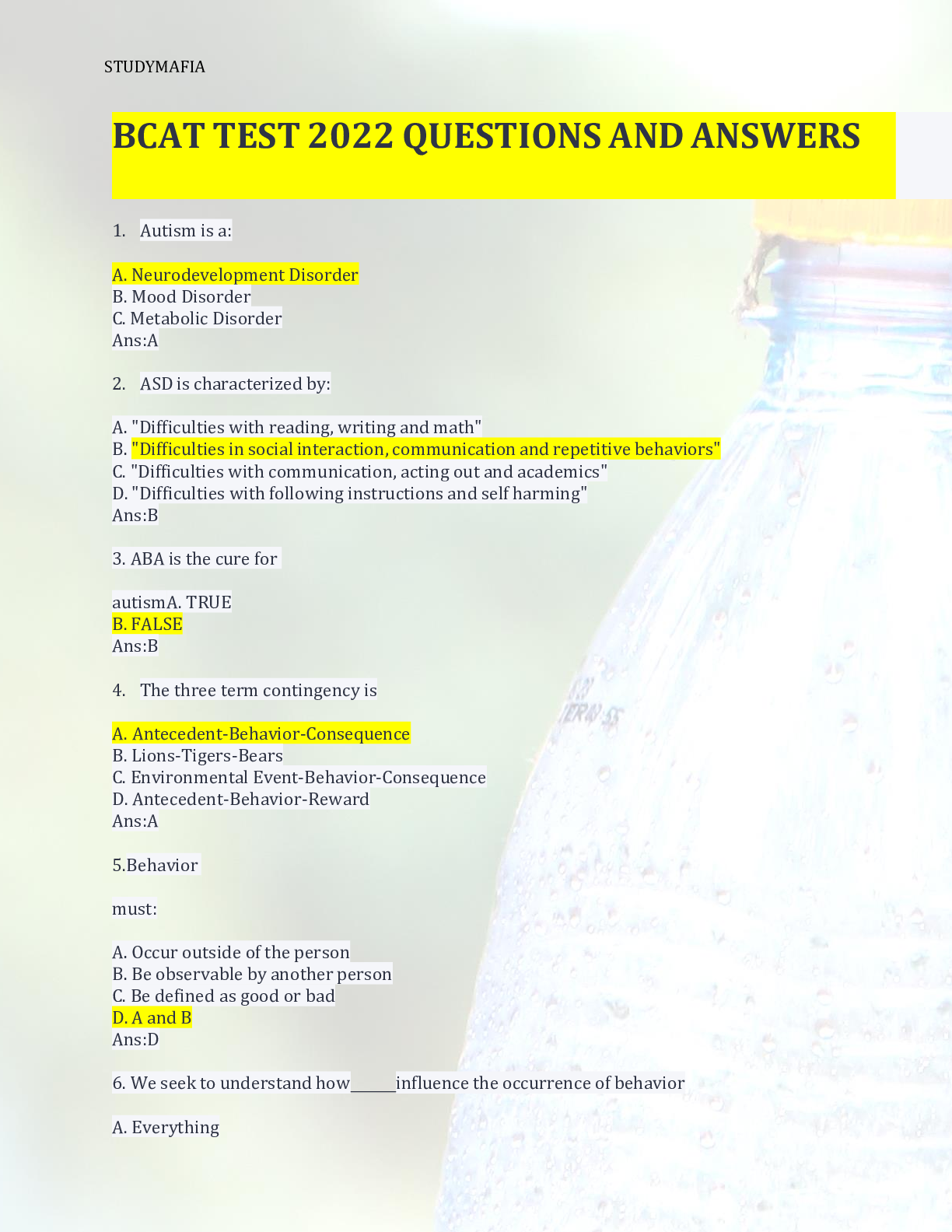 BCAT TEST 2022 QUESTIONS AND ANSWERS – Scholarfriends - Scholarfriends