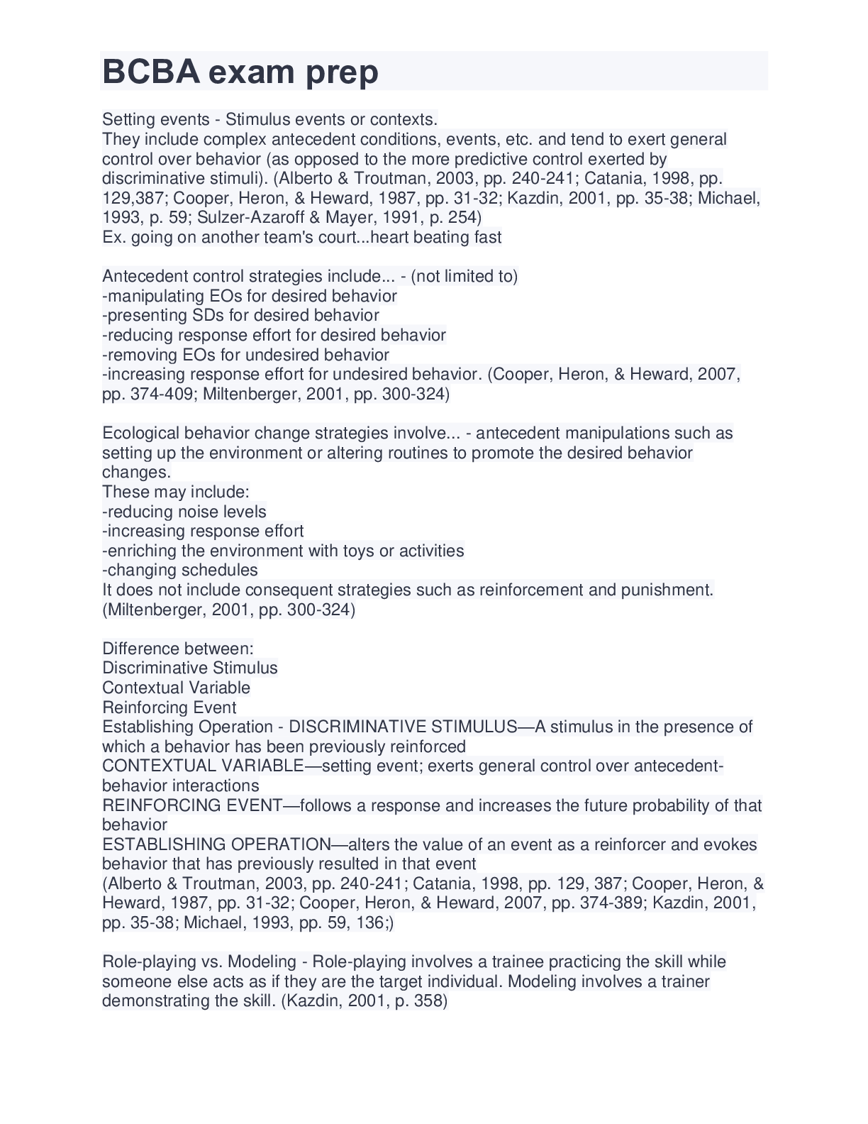 BCBA exam prep - Scholarfriends