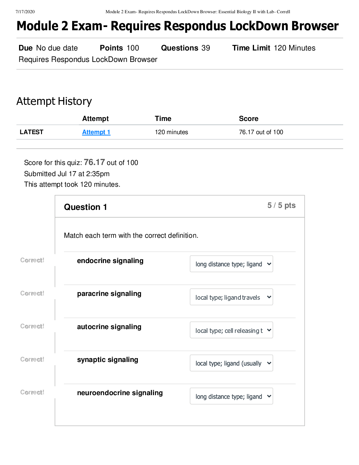 BIOD 102 Biology II Module 2 Exam - Portage Learning - Scholarfriends