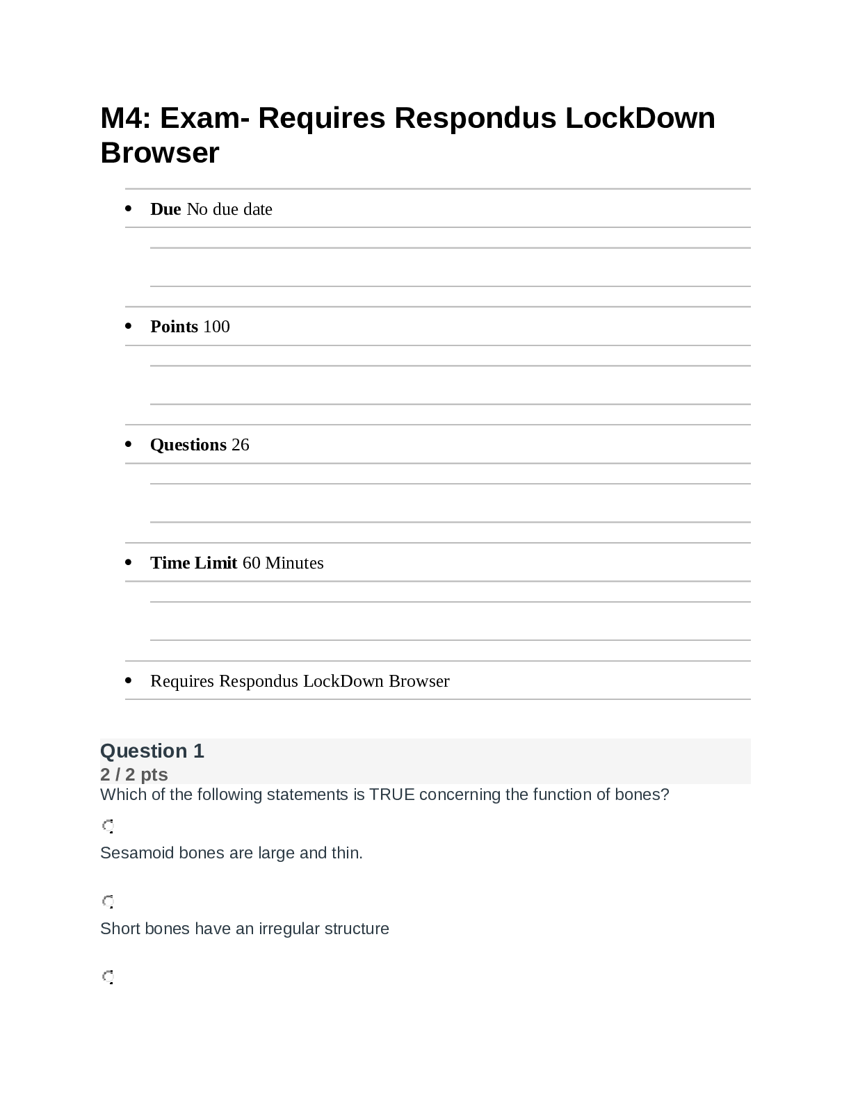 BIOD 151 Module 4 Exam - Portage Learning - Scholarfriends